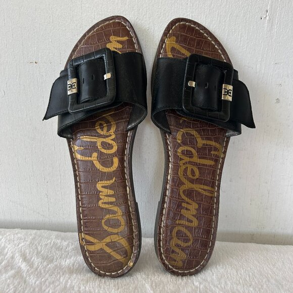 Sam Edelman | Shoes | Sam Edelman Slides Sandals Womens 95 Black Strap ...